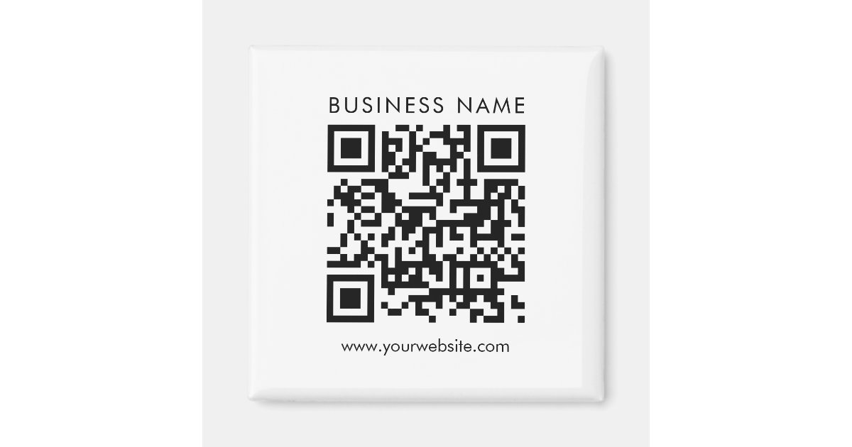 Company Qr Code Logo Text Custom Template Square Magnet Zazzle