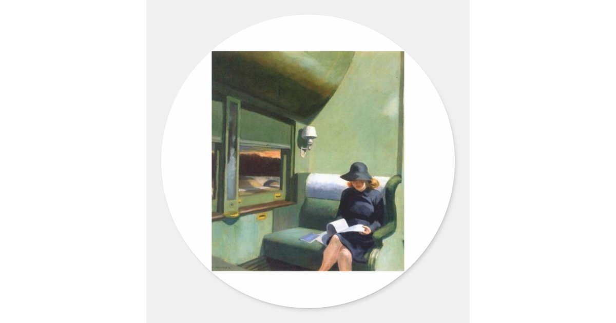 Compartment C Car Edward Hopper Classic Round Sticker | Zazzle