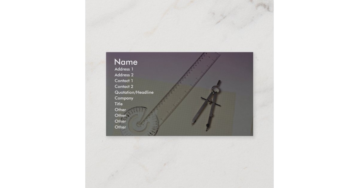 Compass with ruler business card | Zazzle