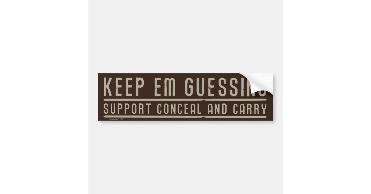 Conceal & Carry Bumper Sticker | Zazzle