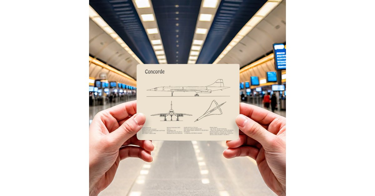 Concorde - Airplane Blueprint Drawing Plans SD Postcard | Zazzle