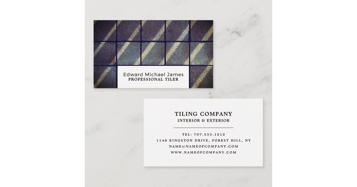 Concrete Tiles, Floorer, Tile Installer Business Card | Zazzle