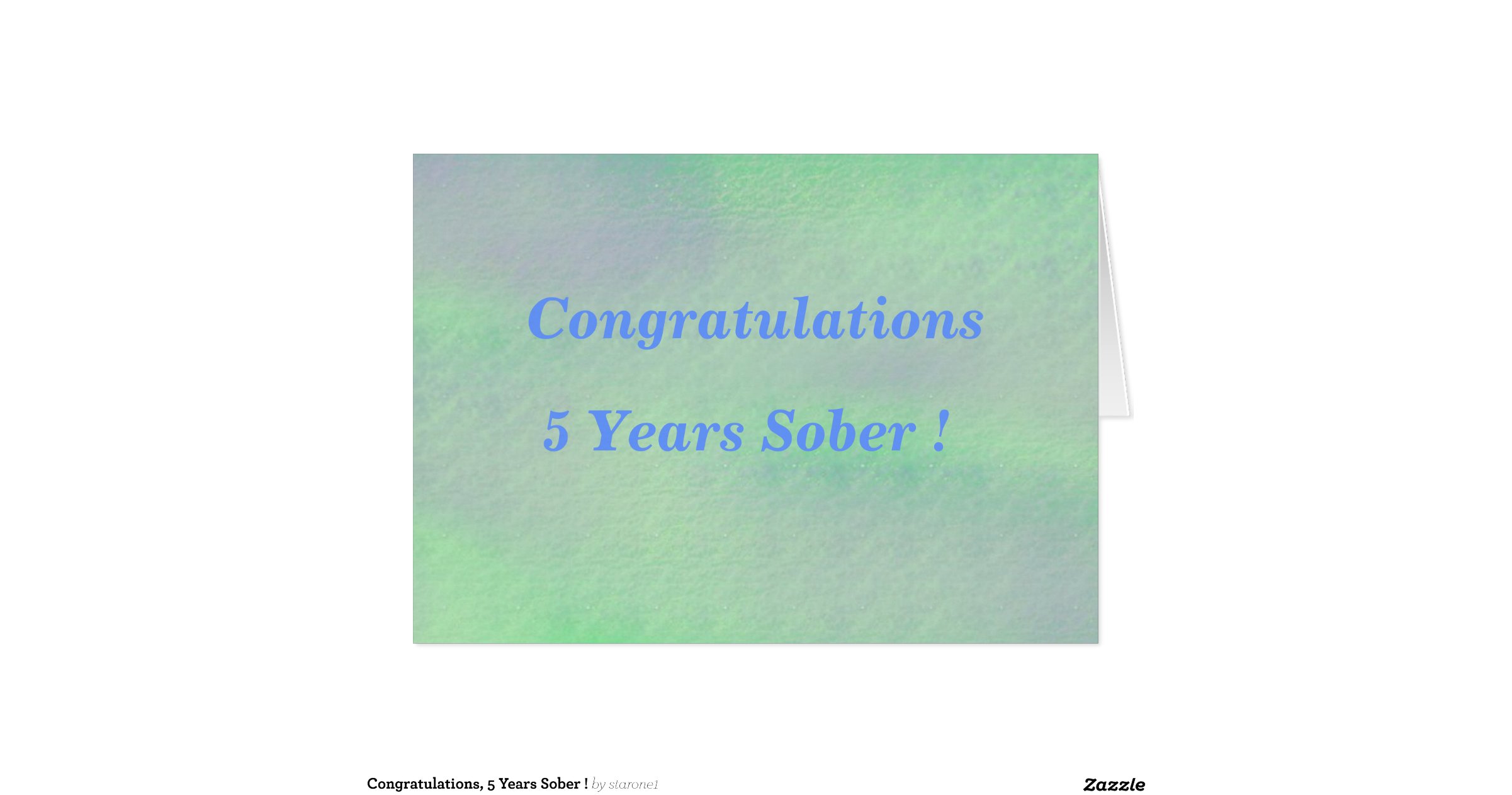 Congratulations, 5 Years Sober ! Note Card | Zazzle