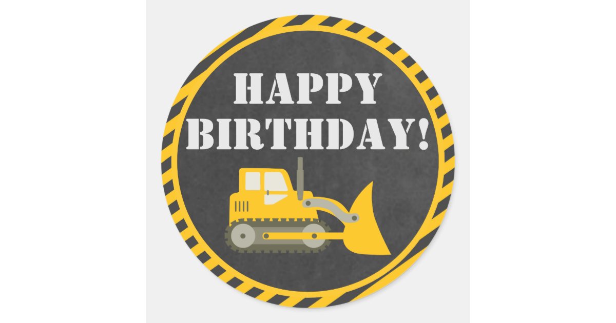 Construction Birthday Stickers | Zazzle