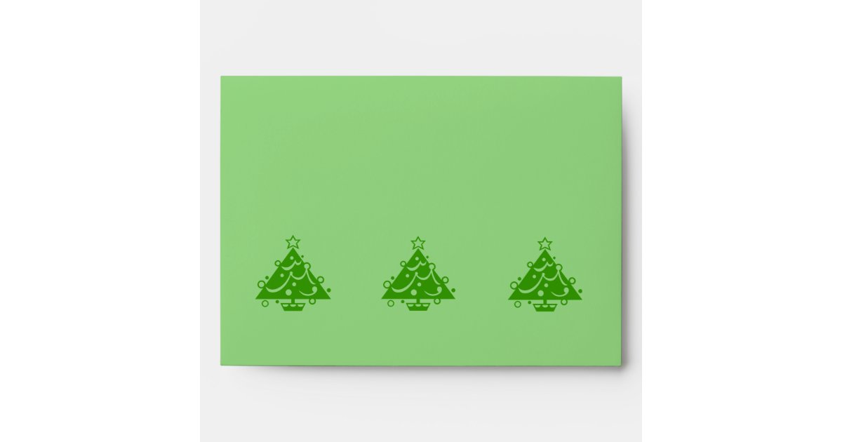 contempory graphic design green christmas tree envelope | Zazzle