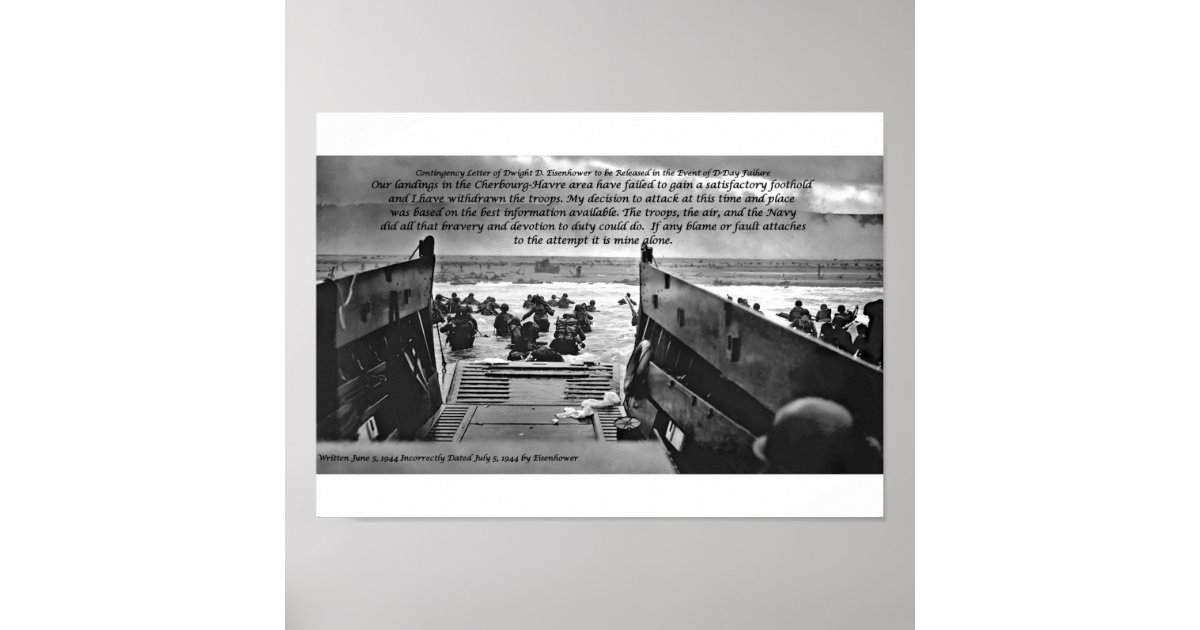 Contingency Letter of Dwight D. Eisenhower Poster | Zazzle