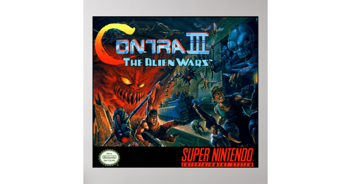Contra III - Alien Wars Poster | Zazzle