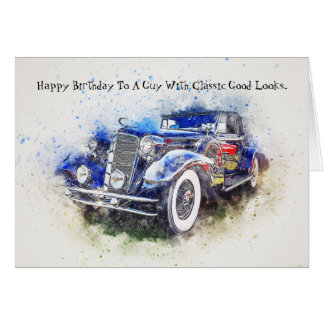 Classic Car Birthday Cards, Photocards, Invitations & More