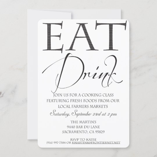 Cooking Class/Demonstration Invitation | Zazzle.ca