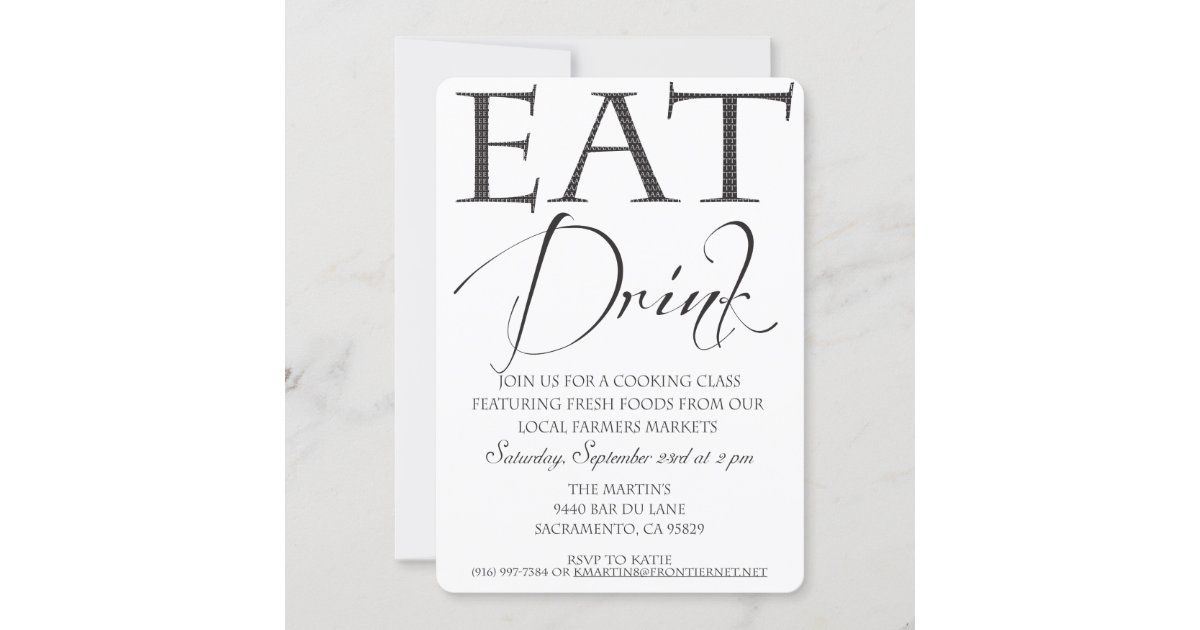Cooking Class/Demonstration Invitation | Zazzle