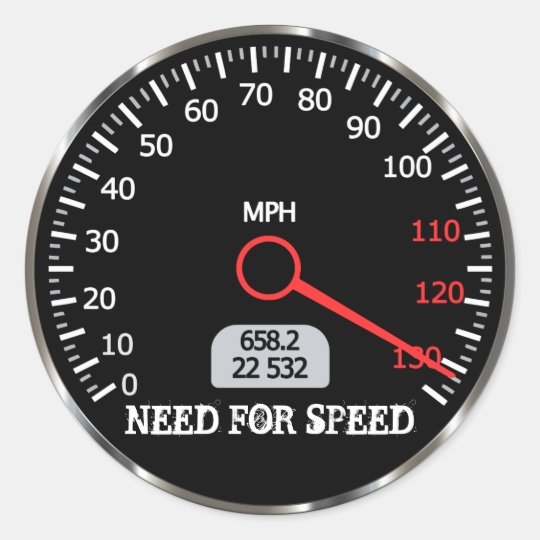 Cool And Funny Car Speedometer Classic Round Sticker | Zazzle.ca