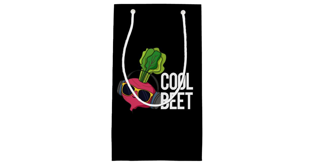 Cool Beet Funny Veggie Pun Dark BG Small Gift Bag | Zazzle