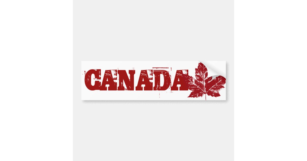 Cool Canada Bumper Sticker Distressed Maple Leaf | Zazzle
