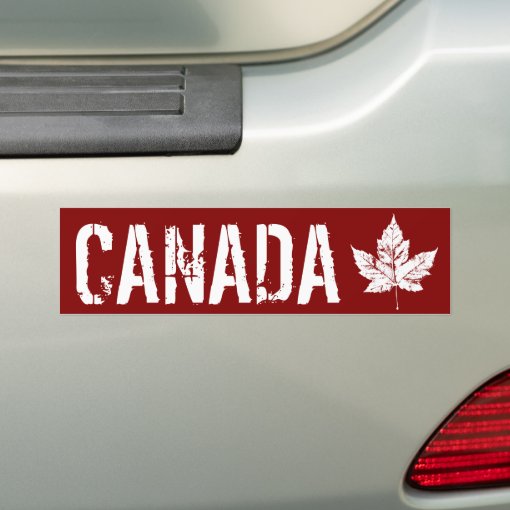 Cool Canada Bumper Sticker Distressed Maple Leaf | Zazzle