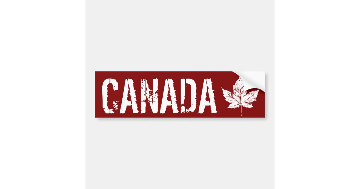 Cool Canada Bumper Sticker Distressed Maple Leaf | Zazzle