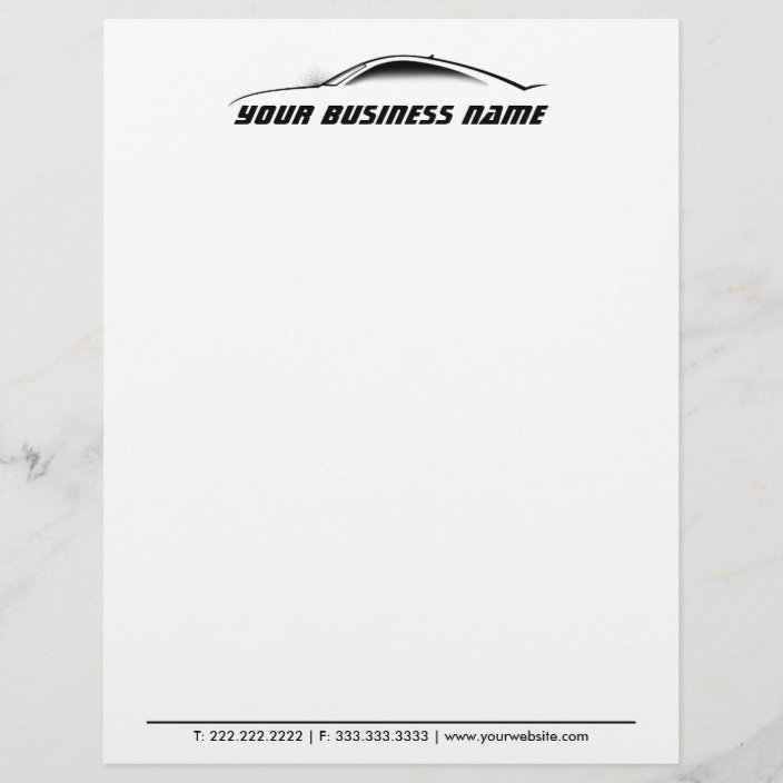 Cool Car Outline Auto Repair Business Letterhead | Zazzle.ca