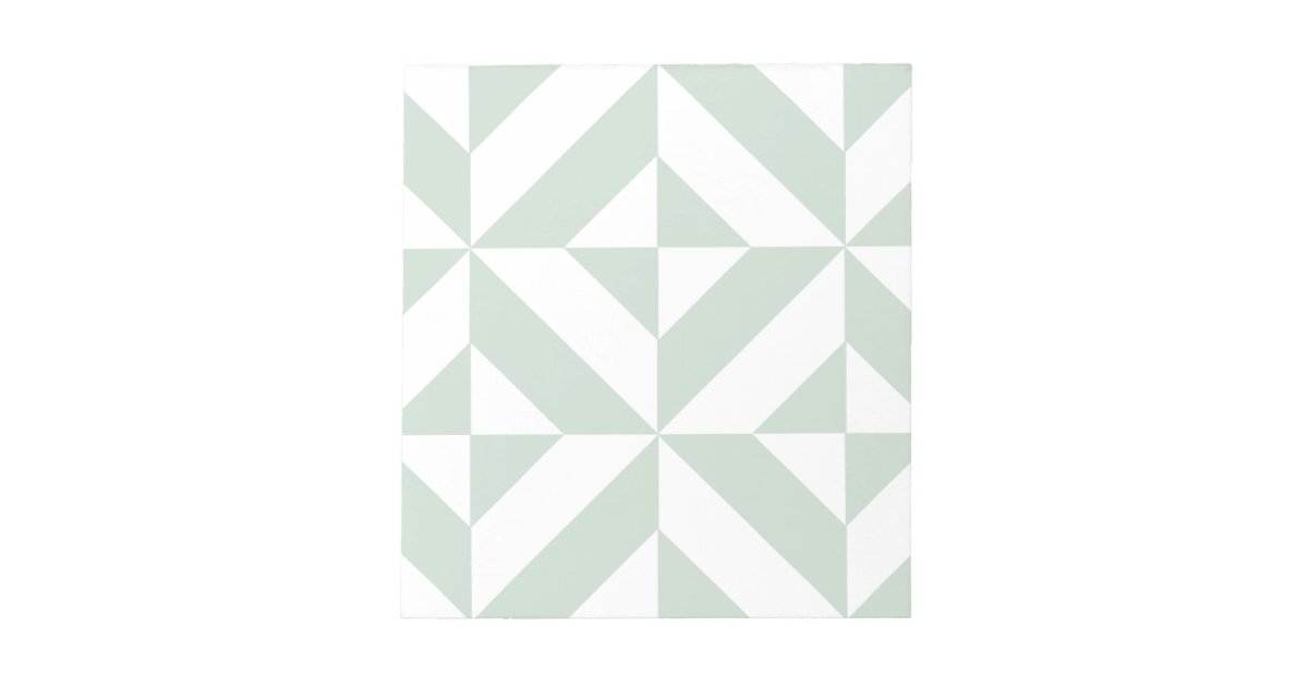 Cool Mint Geometric Deco Cube Pattern Notepad | Zazzle