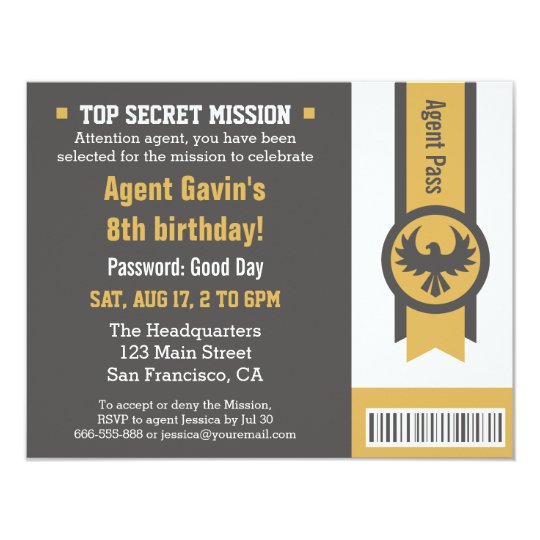 Cool Secret Agent Birthday Party Invitation | Zazzle.ca