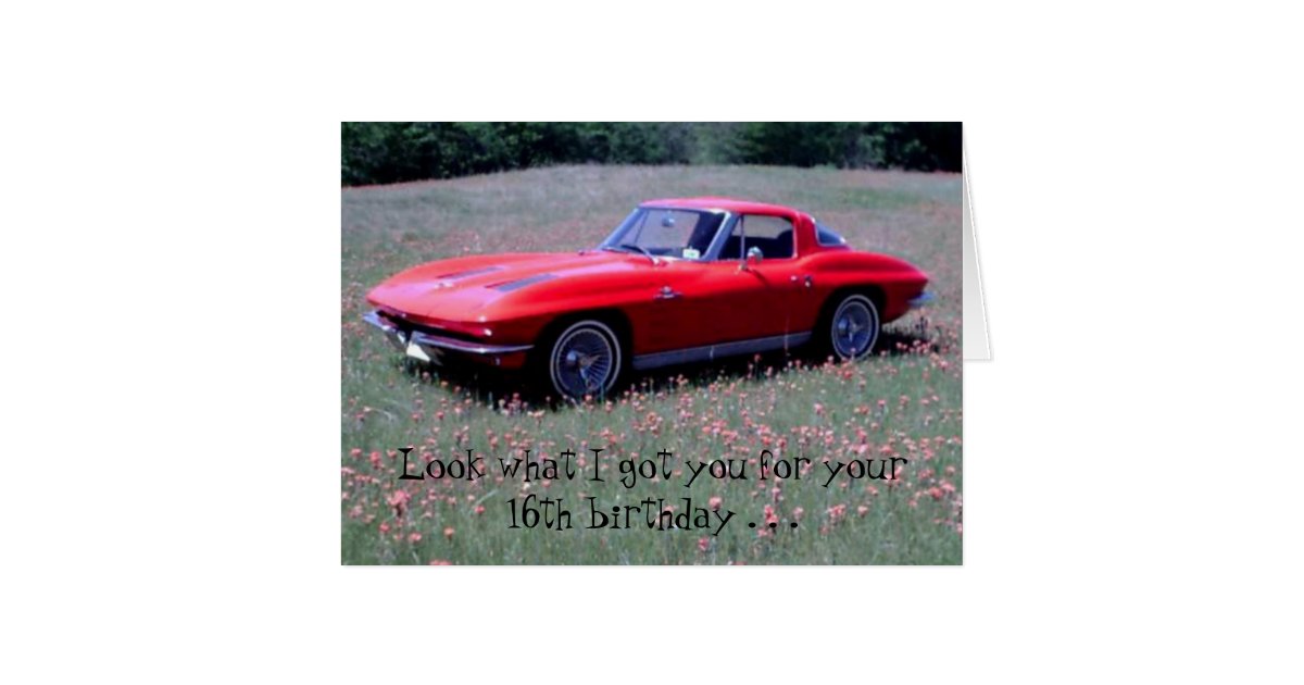Corvette Birthday Card | Zazzle.ca