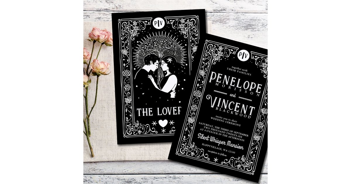 Cosmic Lovers | Tarot Wedding Invitation | Zazzle