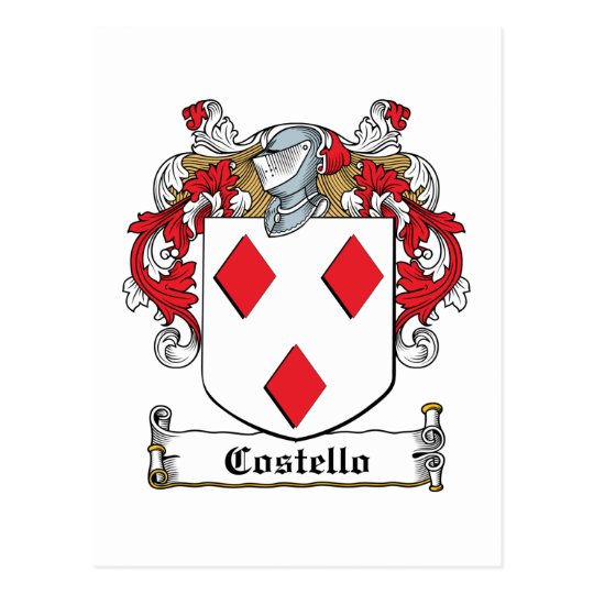 Costello Family Crest Postcard | Zazzle.ca