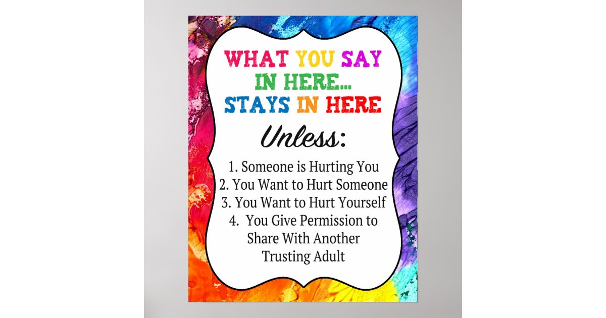 Counseling Office Confidentiality Poster | Zazzle