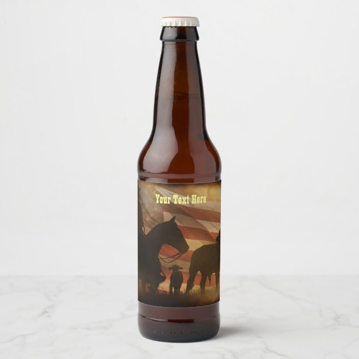 Country Western Cowboy Beer Bottle Label | Zazzle.ca