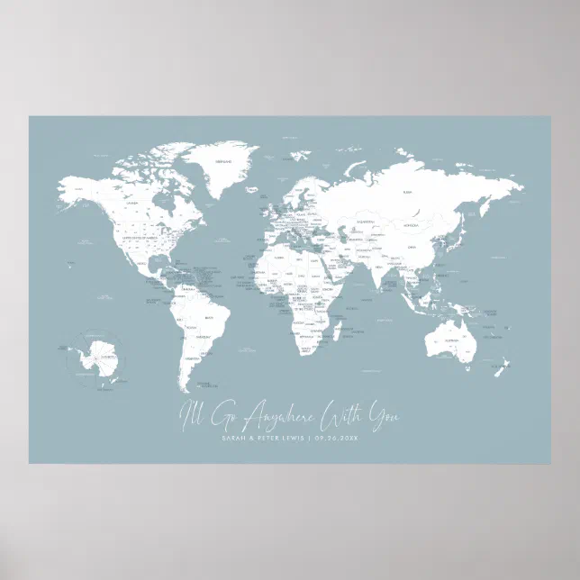 Couples Travel World Map of Where We've Been Poster | Zazzle