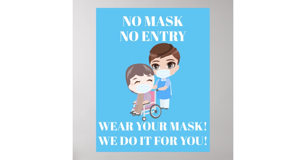 Covid surgical mask nurse patient wheelchair poster | Zazzle