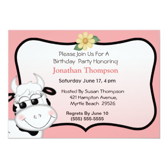 Cow Birthday Invitation | Zazzle.ca