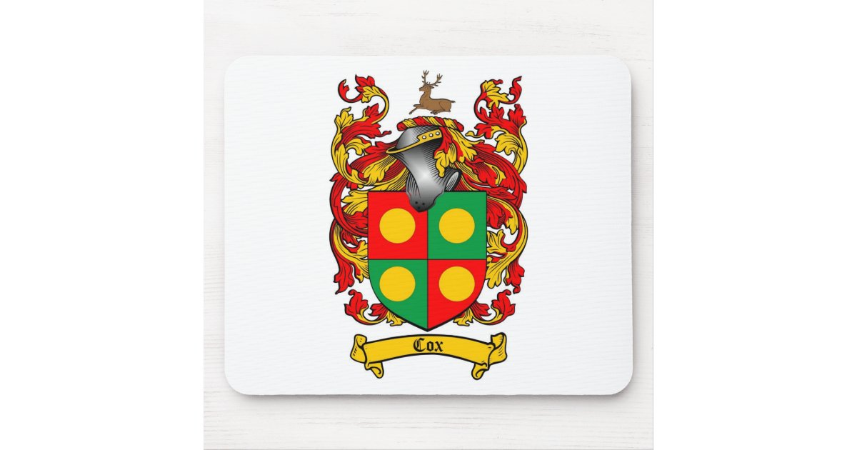COX FAMILY CREST - COX COAT OF ARMS MOUSE PAD | Zazzle