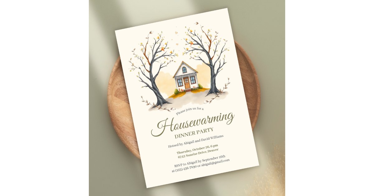 Cozy Cottage Housewarming Dinner Party Invitation | Zazzle