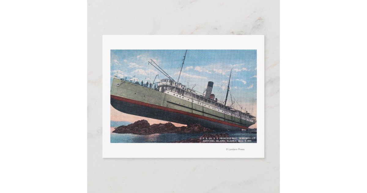 CPR SS Princess May WreckSentinel Island, AK Postcard | Zazzle