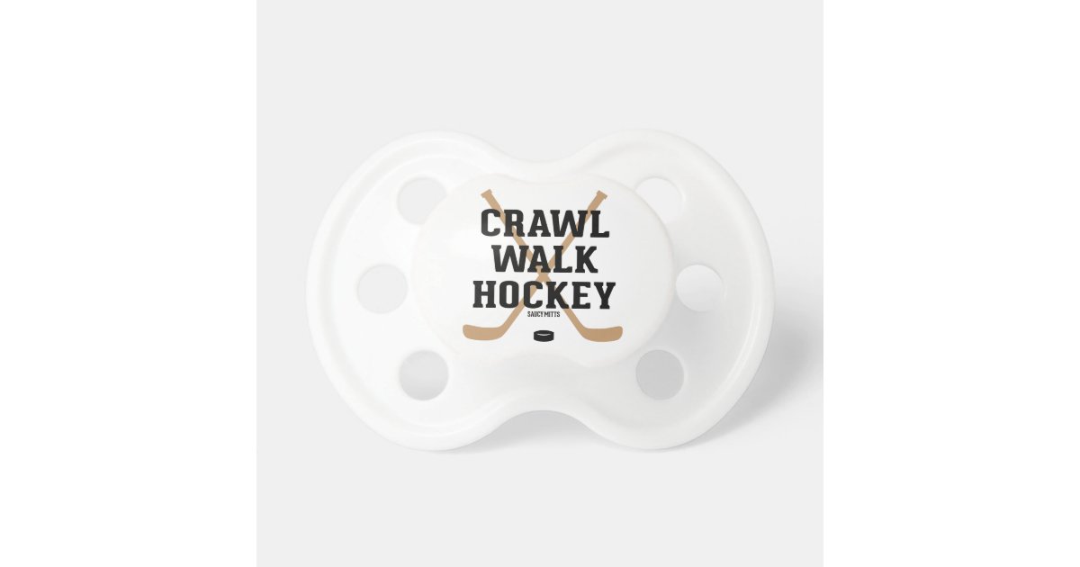 Crawl Walk Hockey Sticks Baby Pacifier | Zazzle