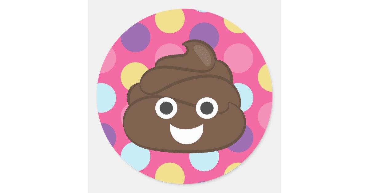 Crazy Polka Dot Poo Emoji Stickers | Zazzle