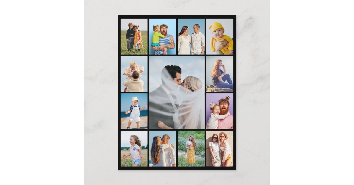 Create Your Own 13 Photo Collage Postcard | Zazzle