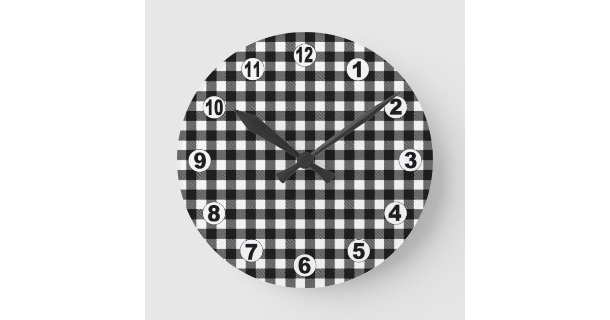 Create Your Own Chequered Wall Clock, custom Round Clock | Zazzle