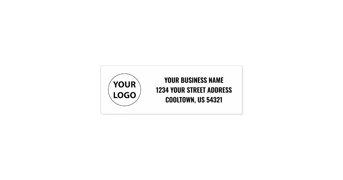 Create Your Own Company Business Logo Address Self-inking Stamp | Zazzle