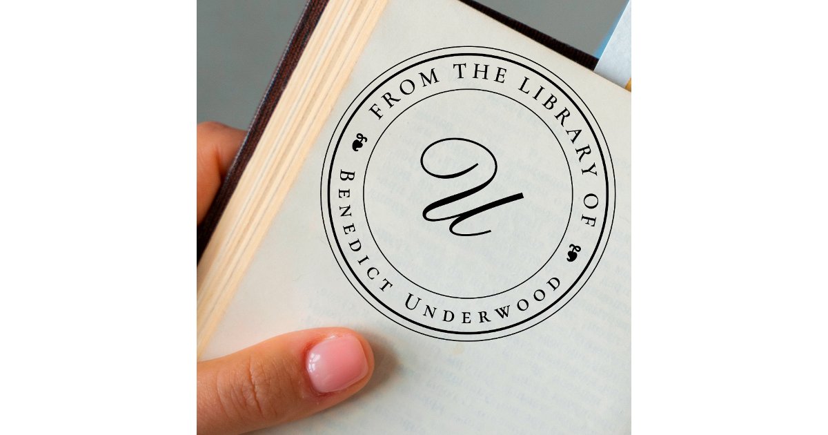 Create Your Own Custom Monogram & Ivy Bookplate Rubber Stamp | Zazzle