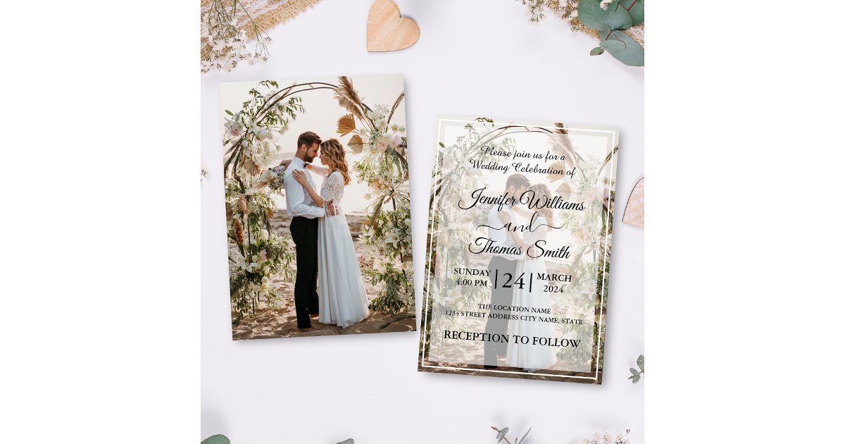 Create your own Custom Photo Elegant Wedding Invitation | Zazzle