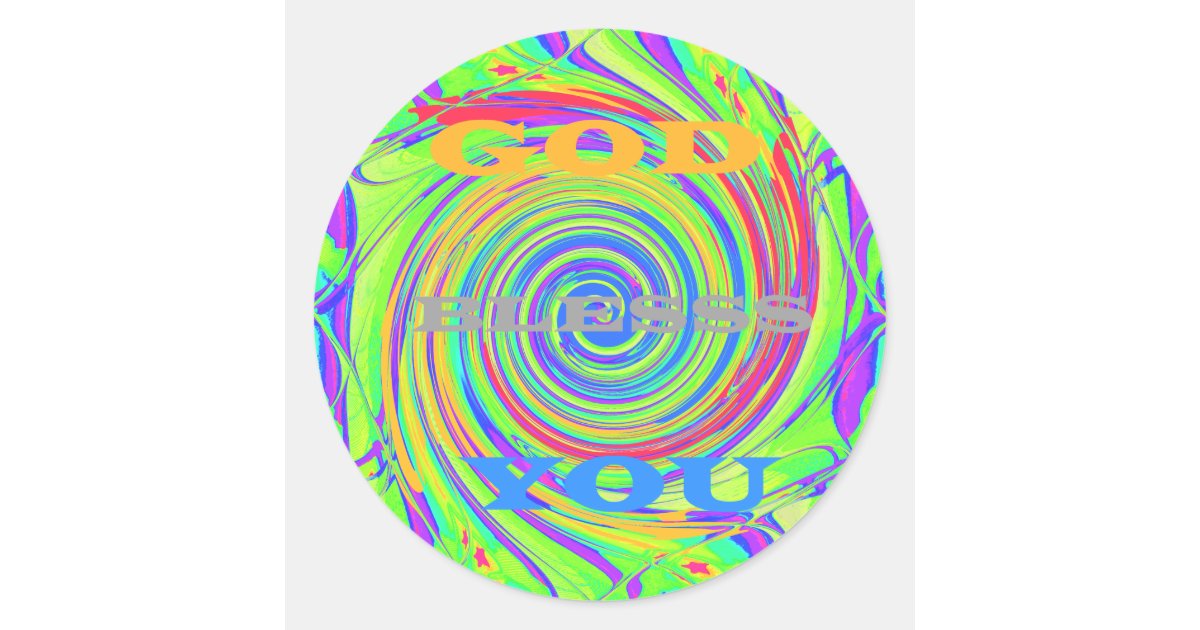 Create Your Own God Bless You Inspirational Text Classic Round Sticker ...