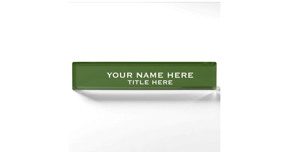 Create Your Own Green Nameplate | Zazzle