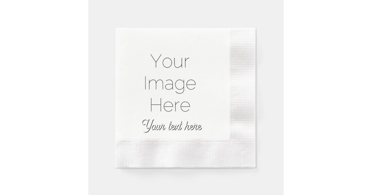 create your own photo and text custom party paper napkin | Zazzle