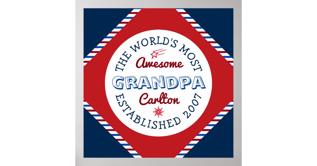 Create Your Own World’s Most Awesome Grandpa Logo Poster | Zazzle