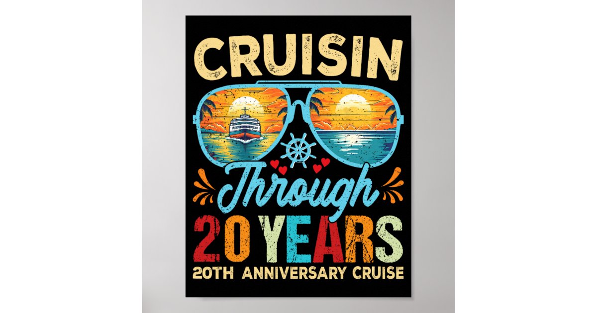 Cruisin Through 20 Years 20th Wedding Anniversary Poster | Zazzle