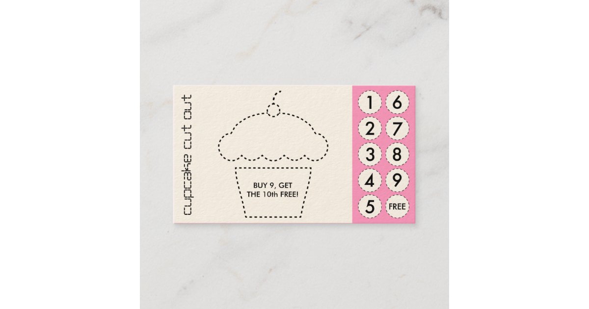 cupcake cut out punch cards | Zazzle