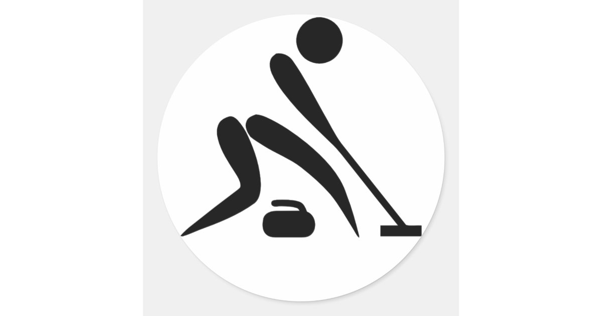 Curling Pictogram Classic Round Sticker | Zazzle
