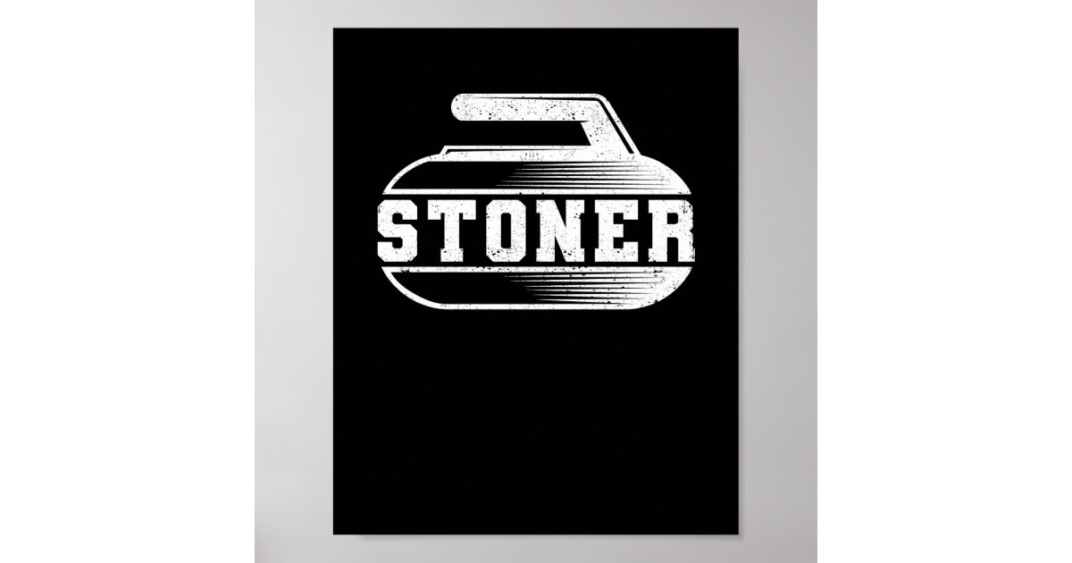 Curling player fan stoner winter sports curler poster | Zazzle
