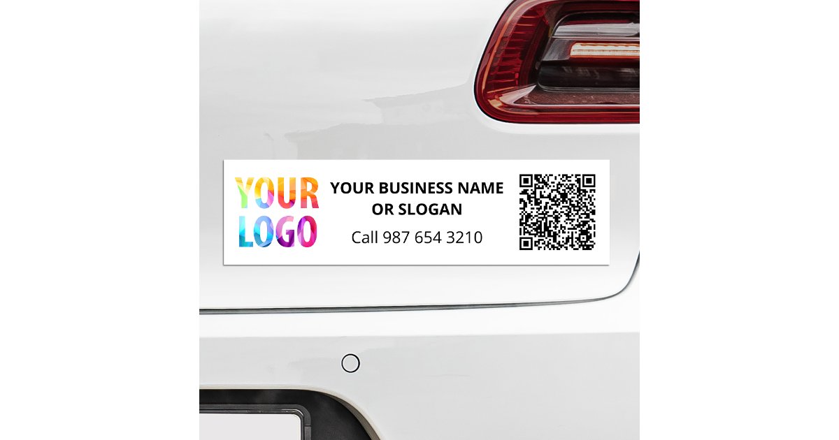 Custom Business Logo QR Code Promotional Corporate Bumper Sticker | Zazzle