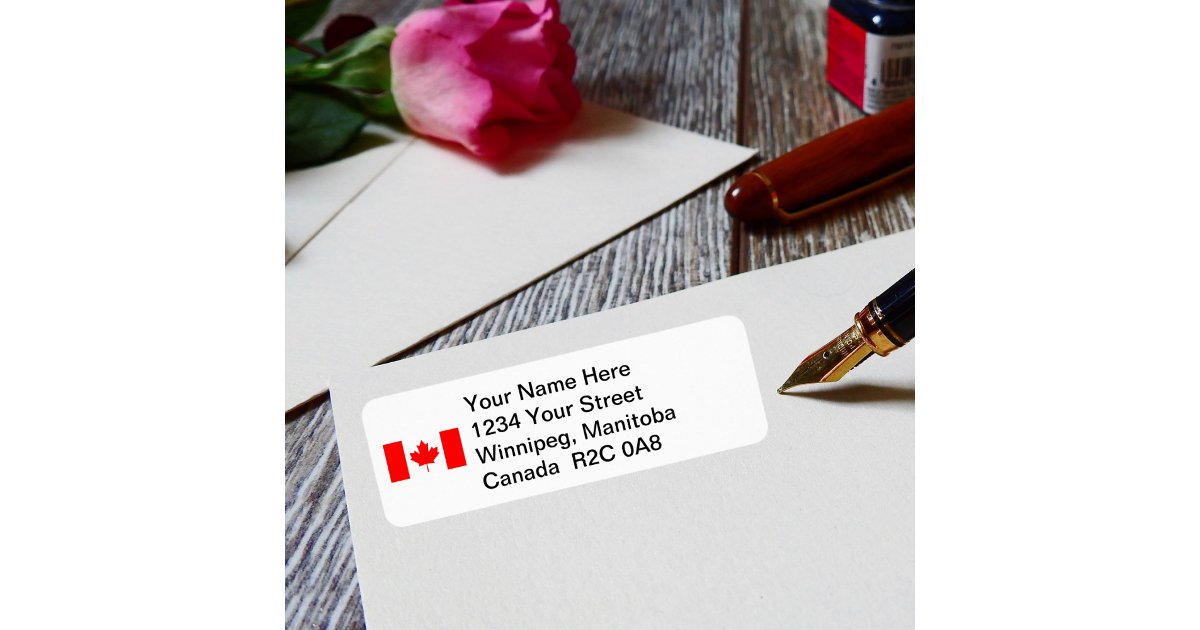 Custom Canada Canadian Flag Address Label | Zazzle